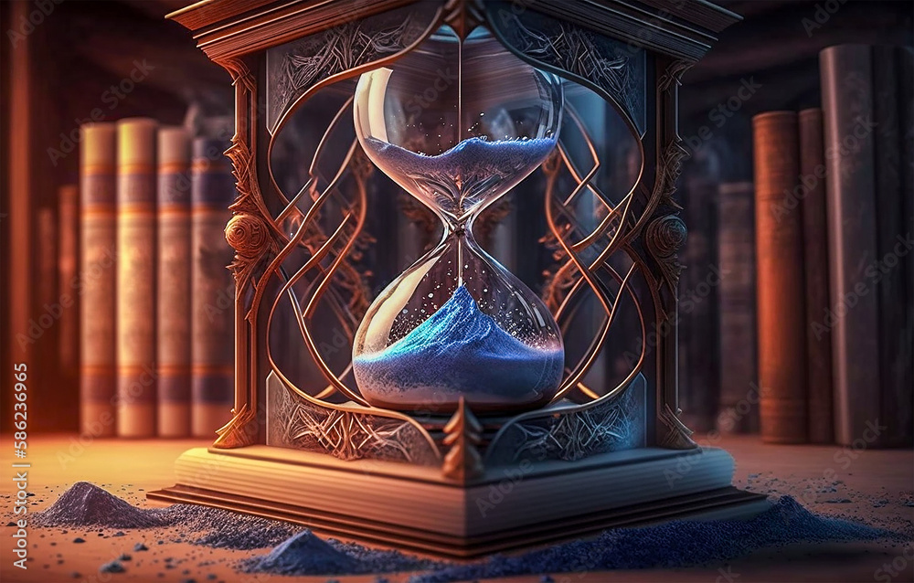 Fantasy Hourglass. Generative AI. A digital painting of a fantastical ...