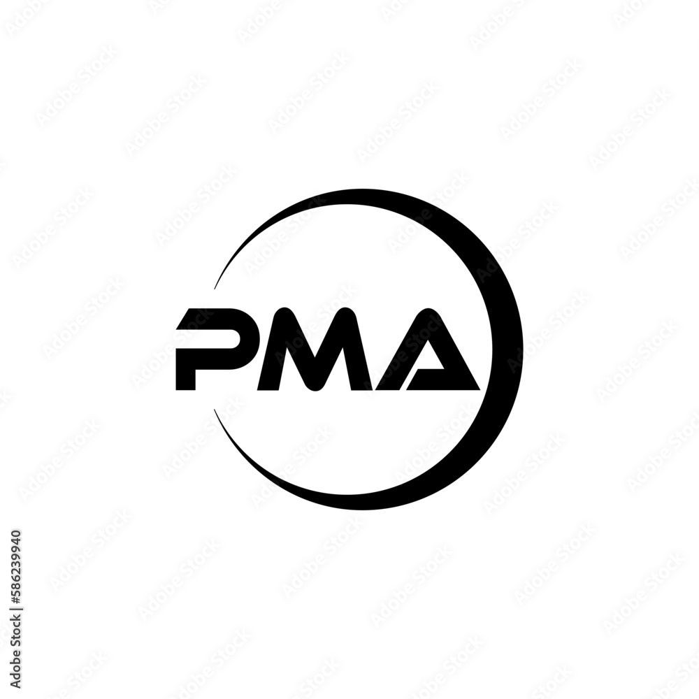 PMA letter logo design with white background in illustrator, cube logo ...