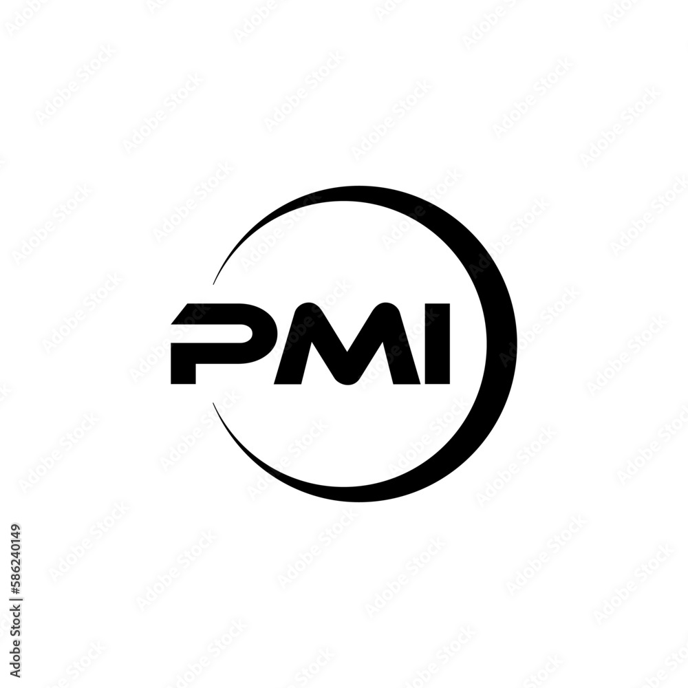 PMI letter logo design with white background in illustrator, cube logo ...