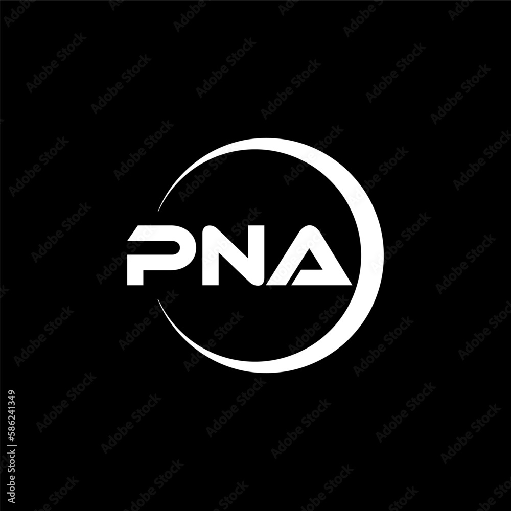PNA letter logo design with black background in illustrator, cube logo ...