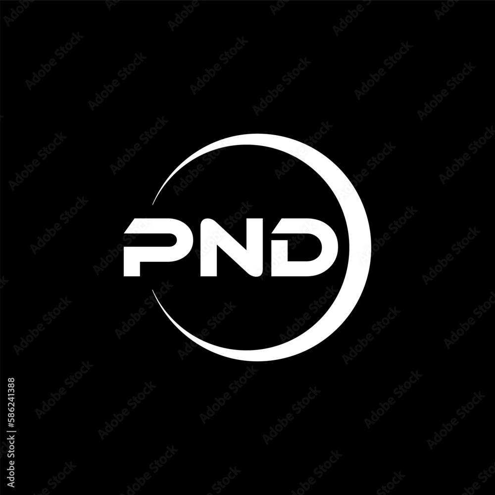 PND letter logo design with black background in illustrator, cube logo ...