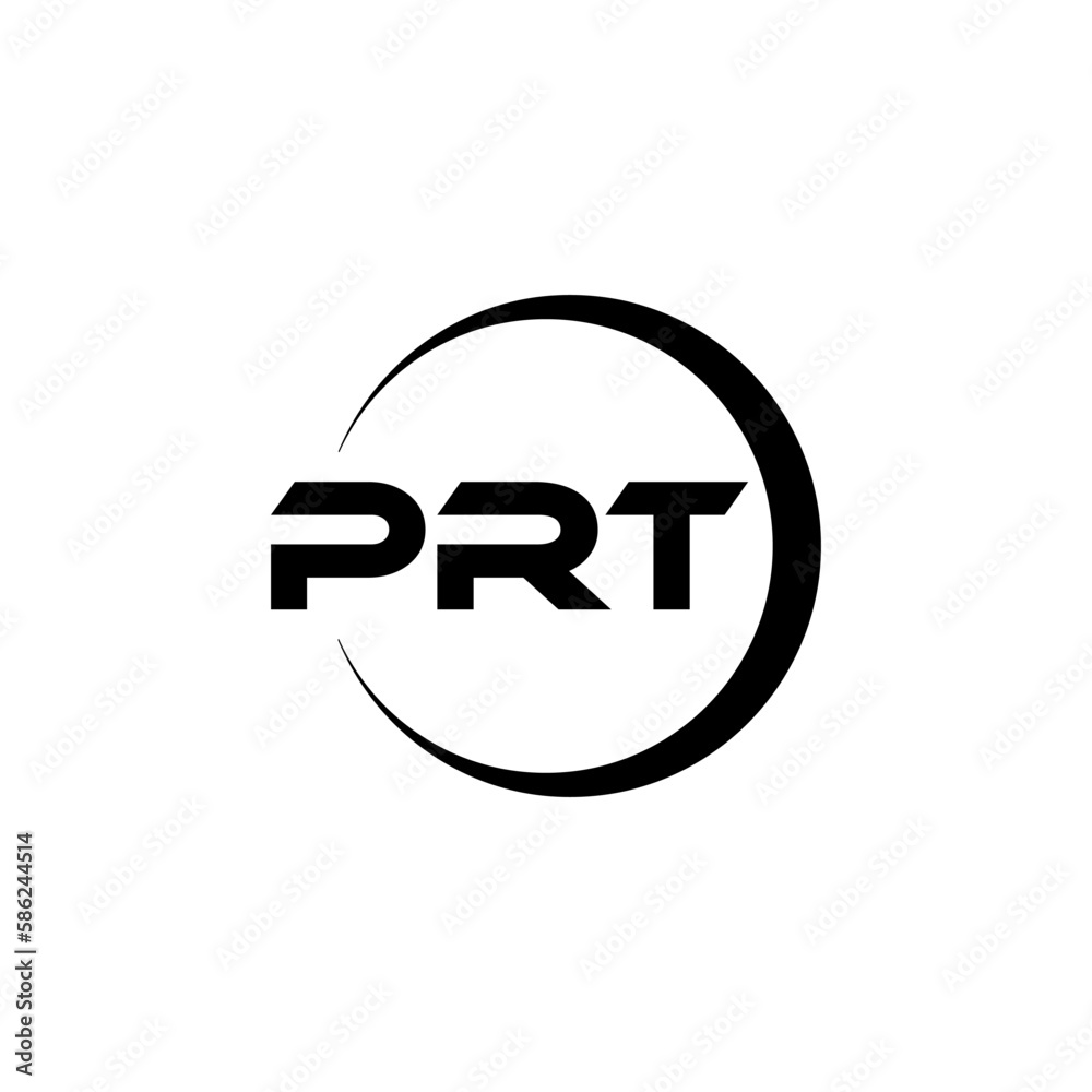 PRT letter logo design with white background in illustrator, cube logo ...
