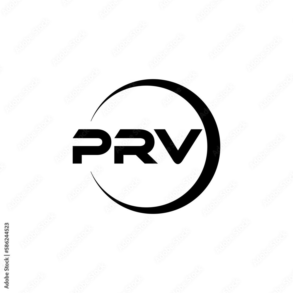 PRV letter logo design with white background in illustrator, cube logo ...