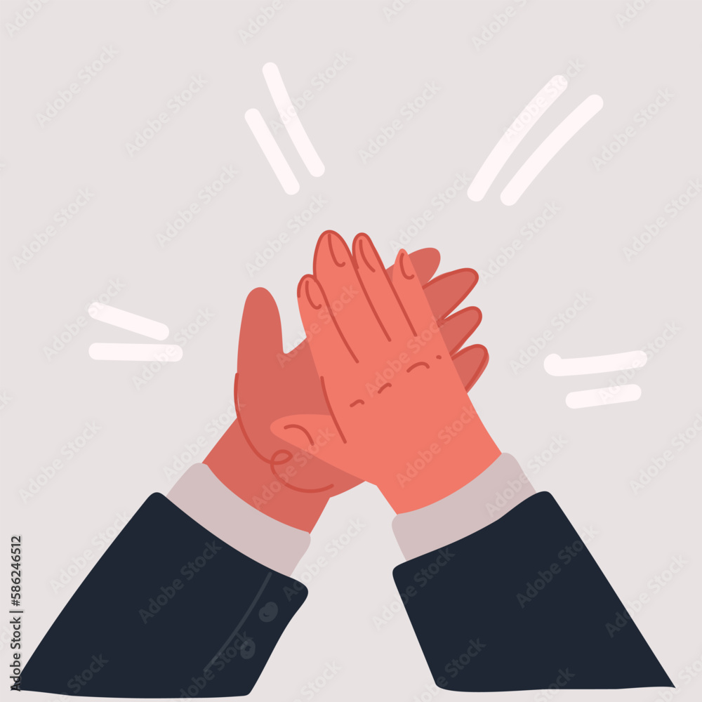 Vector illustration of clapping hands. Applauding people, appreciation ...