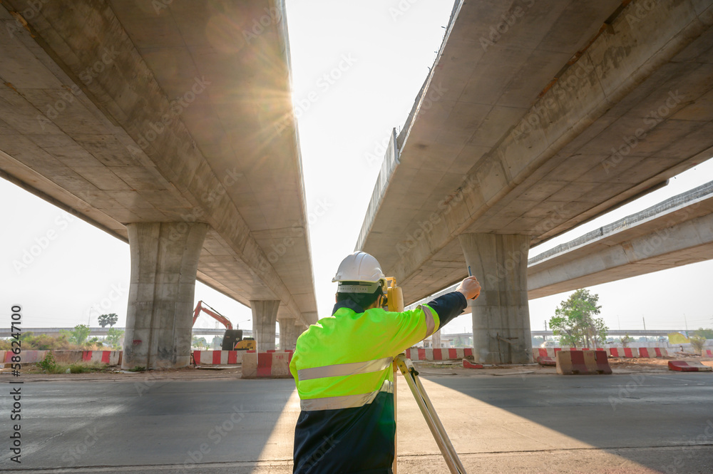 1 survey engineer Use the theodolite in highway engineer motorway ...