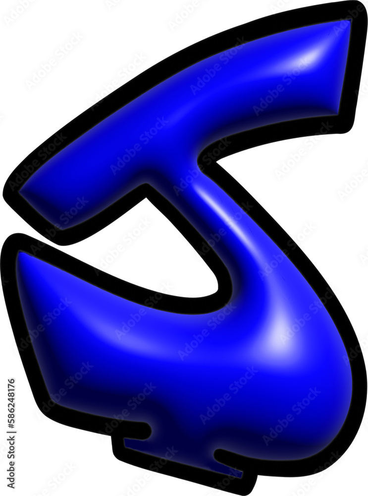 3d blue graffiti letter T Stock Illustration | Adobe Stock