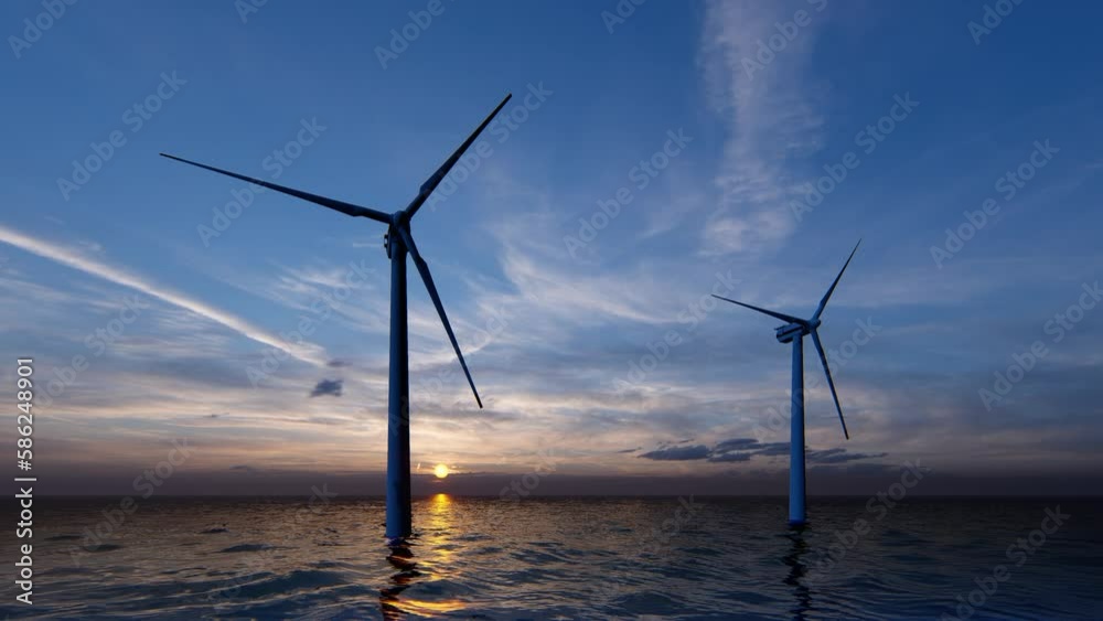 4K ULTRA HD. Sustainable energy production, clean power. Offshore wind ...