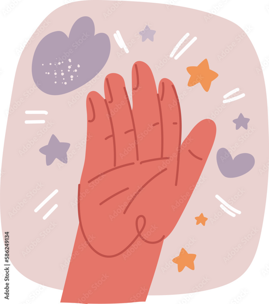 Vector illustration of Cartoon character hand goodwill gesture. Open ...