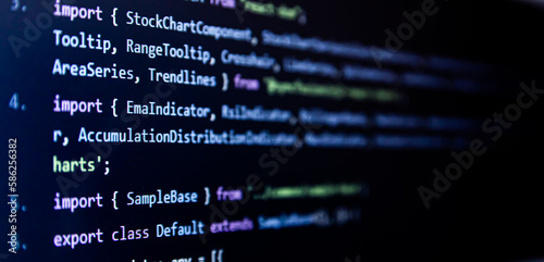 Software Programming Source Code On Computer Screen Modern Javascript Typescript Ecma Script