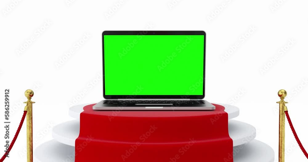 4k Resolution Video Modern Laptop Mockup With Blank Green Screen Over 4k-resolution-video-modern-laptop-mockup-with-blank-green-screen-over