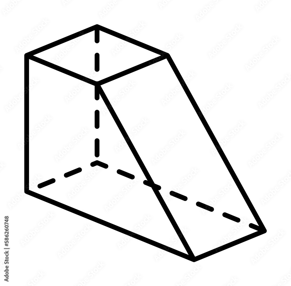 Geometric shapes, trapezoid icon. Simple line, outline 3d figures icons ...