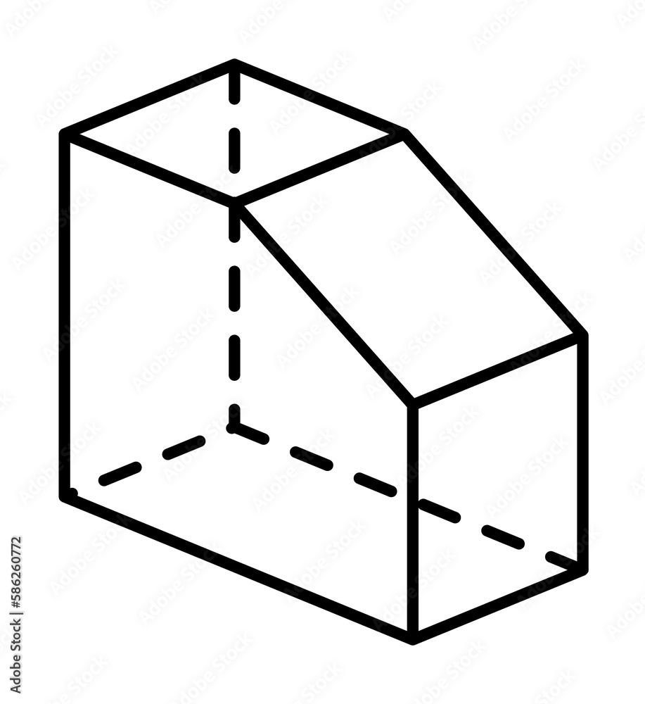 Geometric shapes, trapezoid icon. Simple line, outline 3d figures icons ...