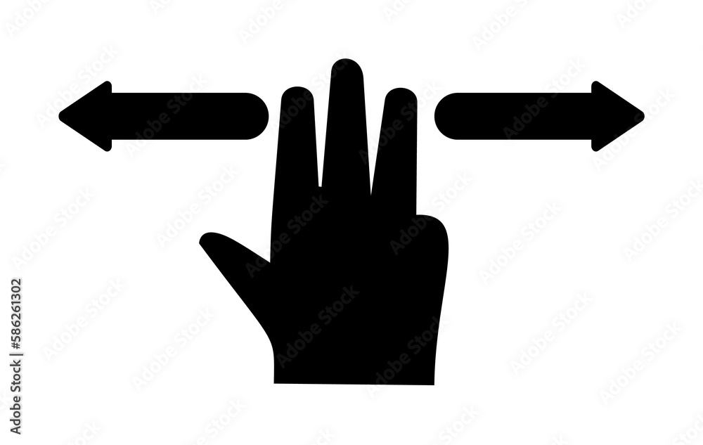 Hand, fingers, gesture, swipe, left, right icon. Element of hand icon ...