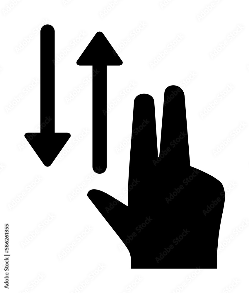 Hand, fingers, gesture, swipe, up, down icon. Element of hand icon for ...