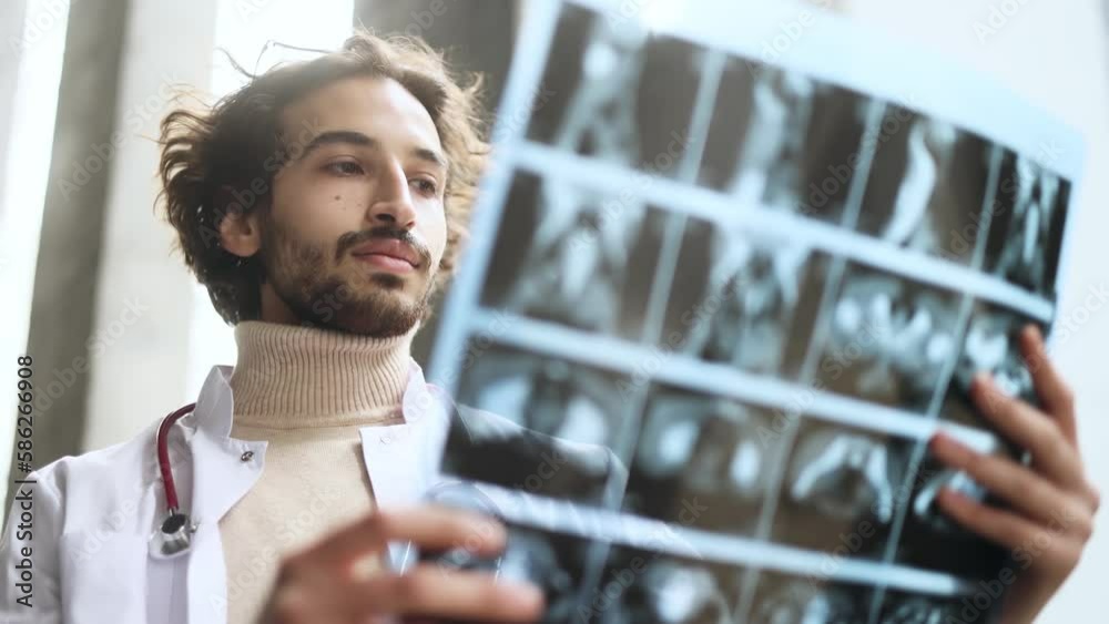 Portrait of concentrated arabian man muslim doctor therapist thinking ...