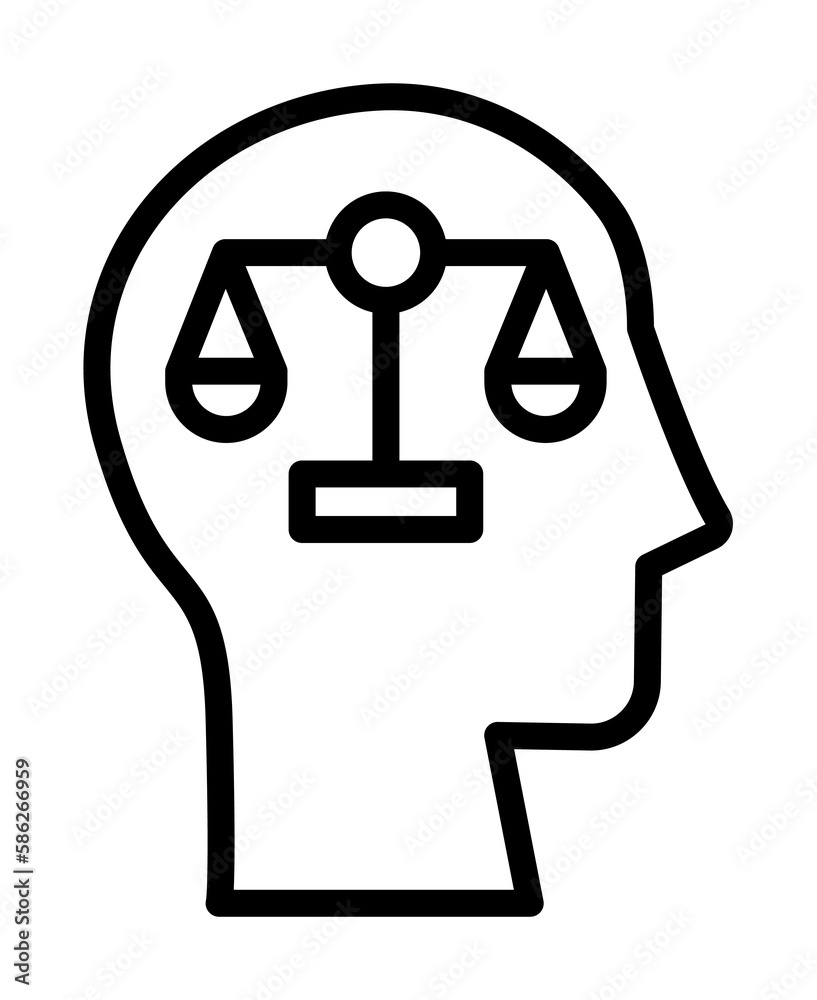head Libra icon. Simple line, outline elements of brain process icons ...