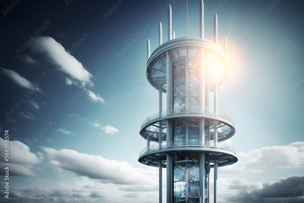 Base Station antenna 5G technology. Telecommunication tower for ...