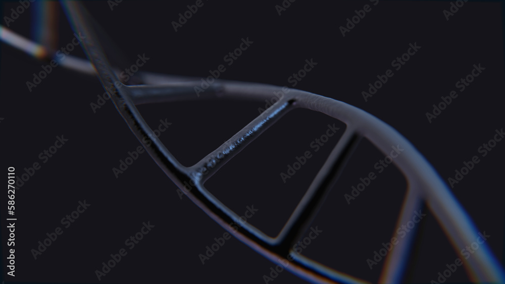 Futuristic Rotating White DNA Strand with Genetic Codes and abstract ...