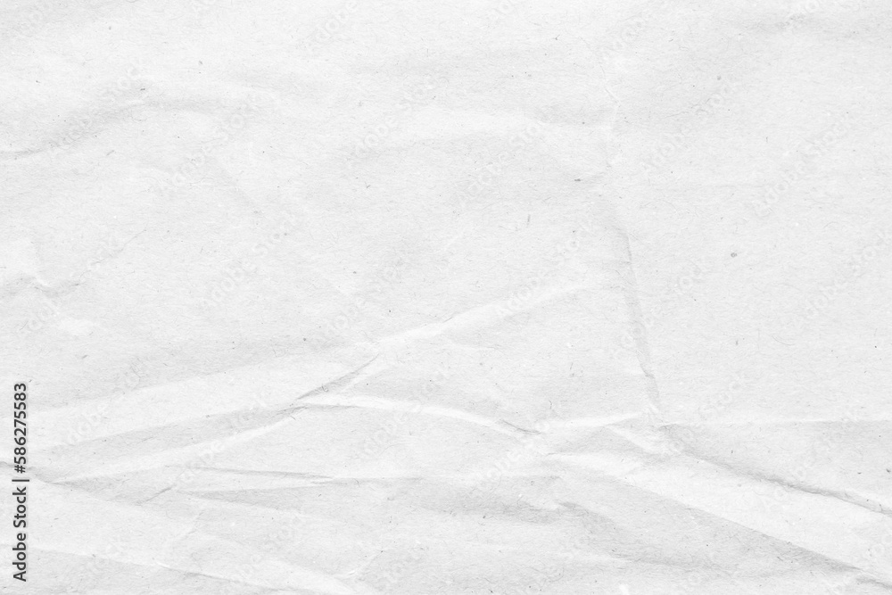 Abstract white crumpled and creased recycle paper texture background ...