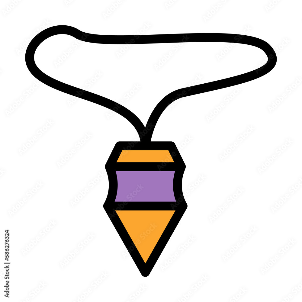 Necklace diamond icon. Simple color with outline elements of esoteric ...