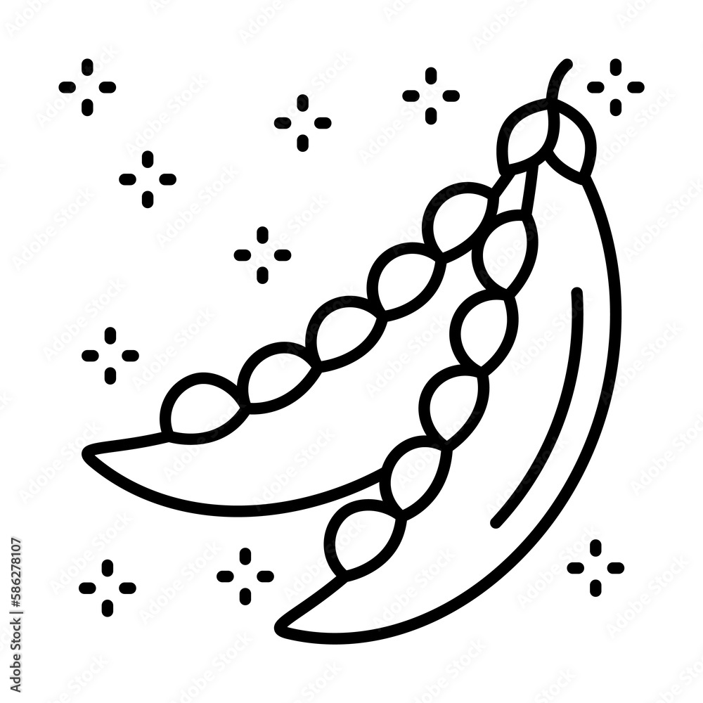 Pea pods legumes icon. Simple line, outline of grocery icons for ui and ...