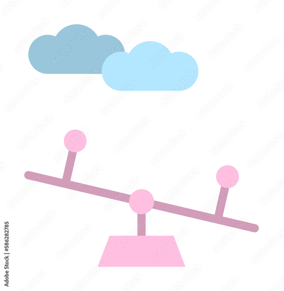 Swing, cloud icon. Simple color elements of kindergarten icons for ui ...
