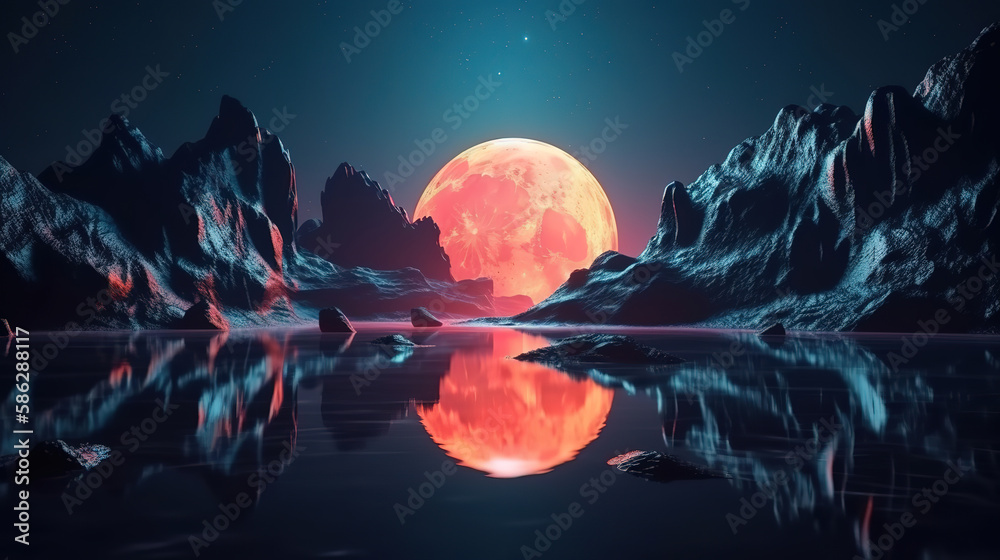 3d render, abstract futuristic background. Generative Ai Stock ...