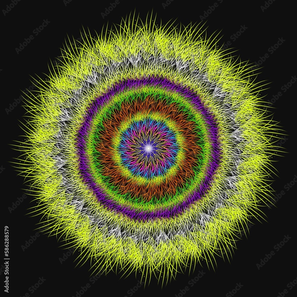 Mandala Art Mandal Chakra Rangoli Design Stock Illustration | Adobe Stock