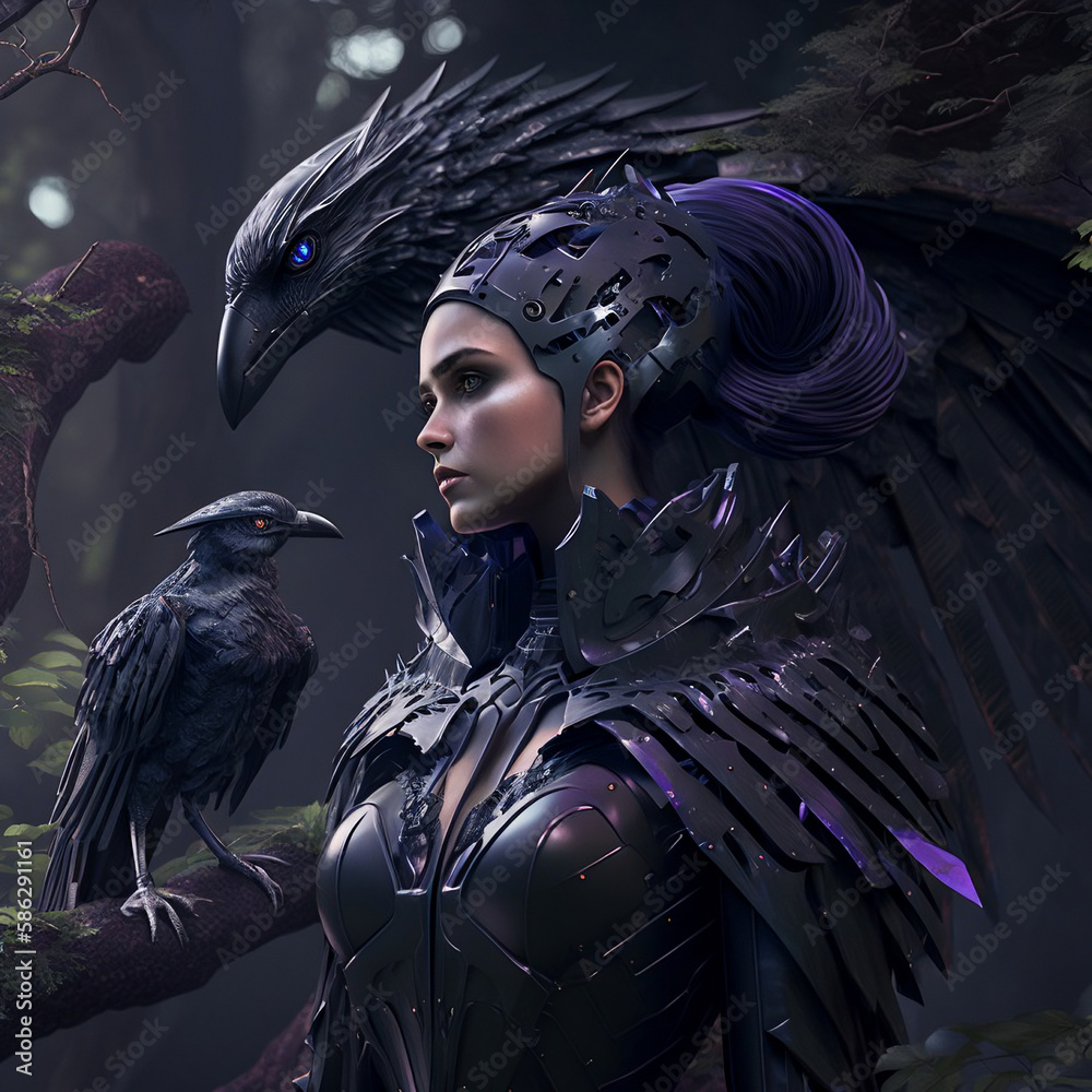 Beautiful fantastic cyberpunk elf girl in fashion clothes on an ...