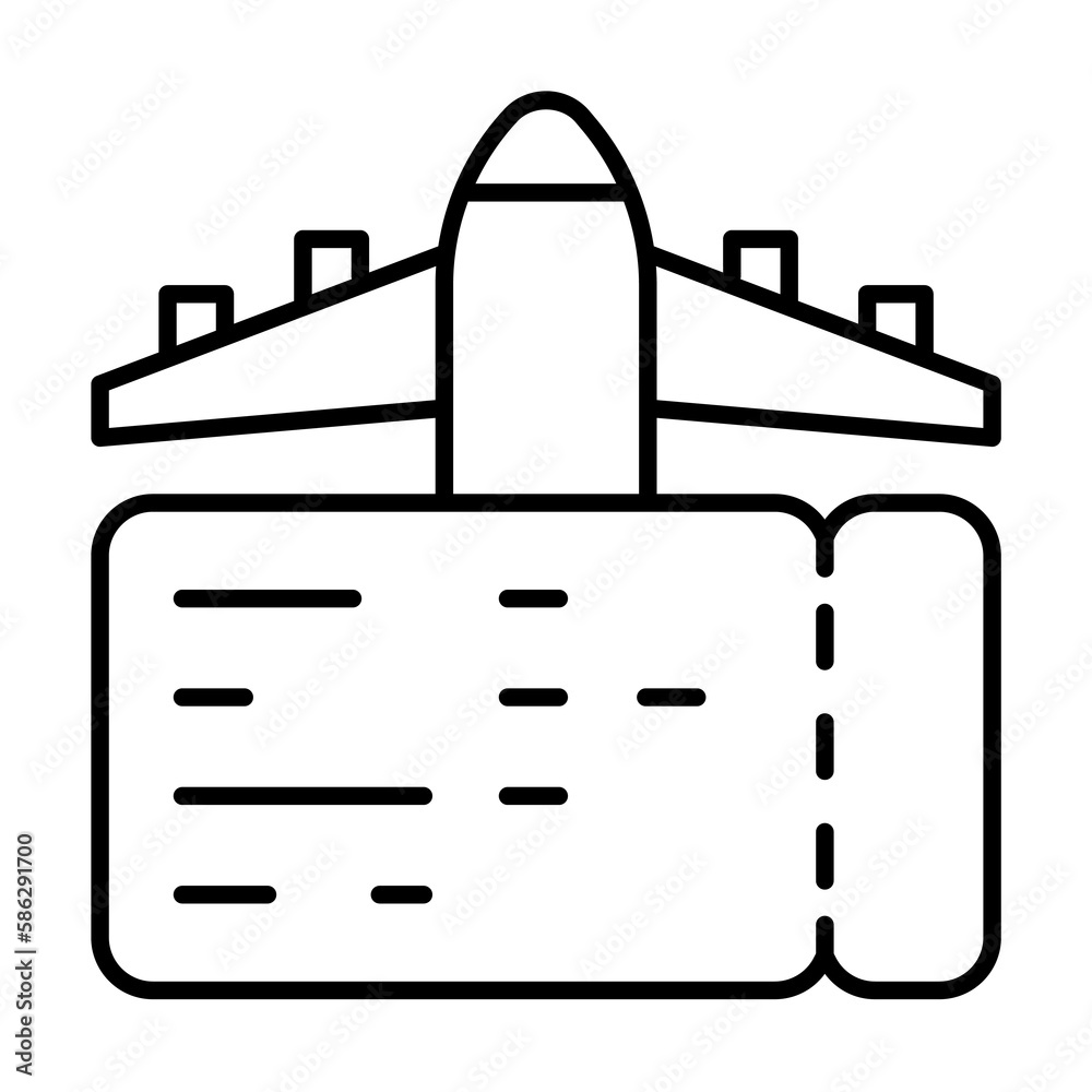Boarding pass, travel, plane icon. Simple line, outline elements of ...