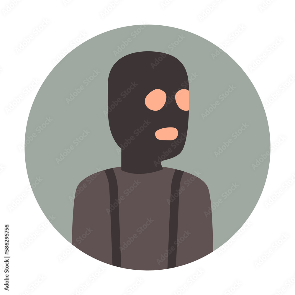 Illustrazione Stock colored avatar of bandit icon. Element of colored ...