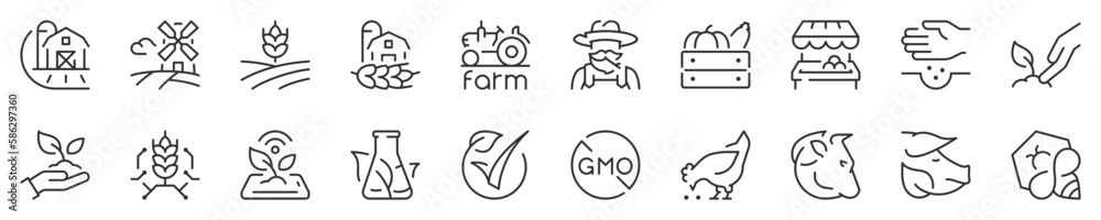 Farm, organic food production and new agricultural technologies thin ...