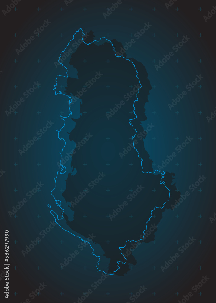 Vector map Albania on the radar screen Stock Vector | Adobe Stock