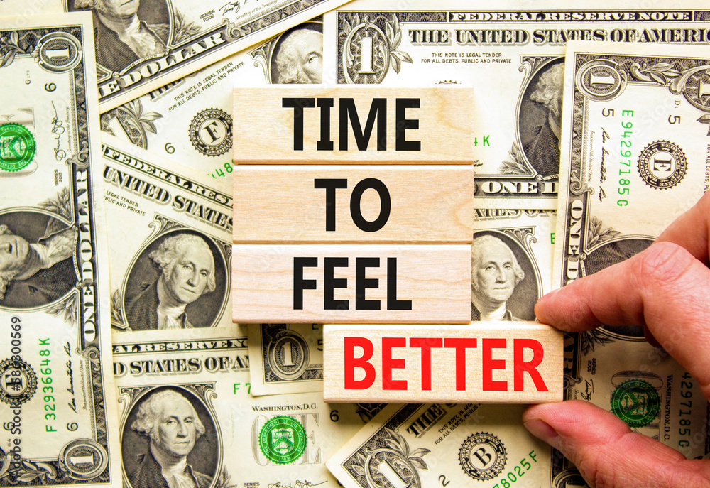 Time to feel better symbol. Concept words Time to feel better on wooden ...