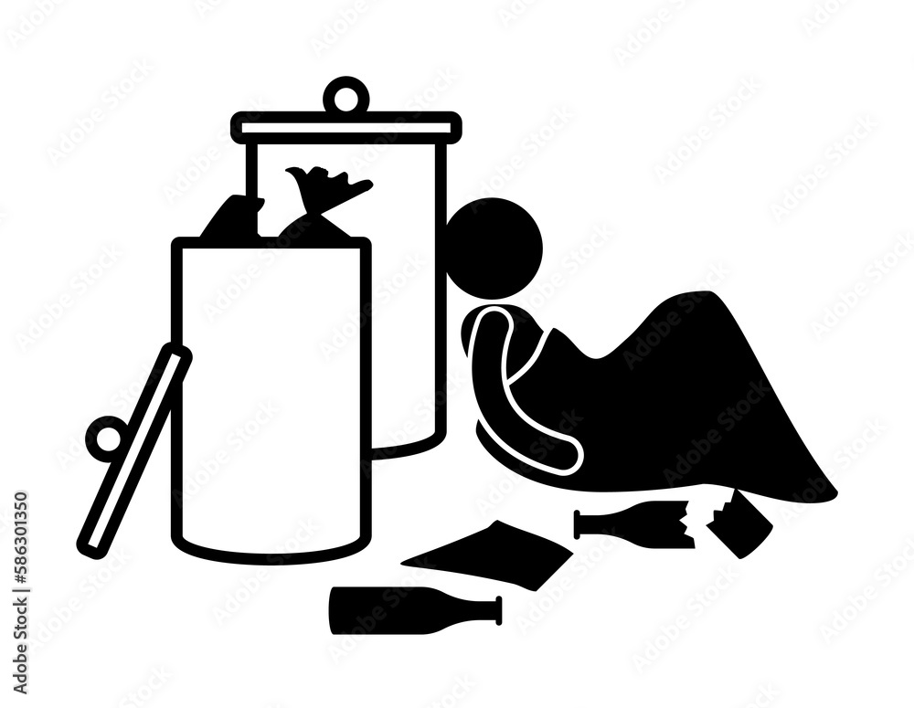 poor beggar icon. Element of poor man illustration. Premium quality ...