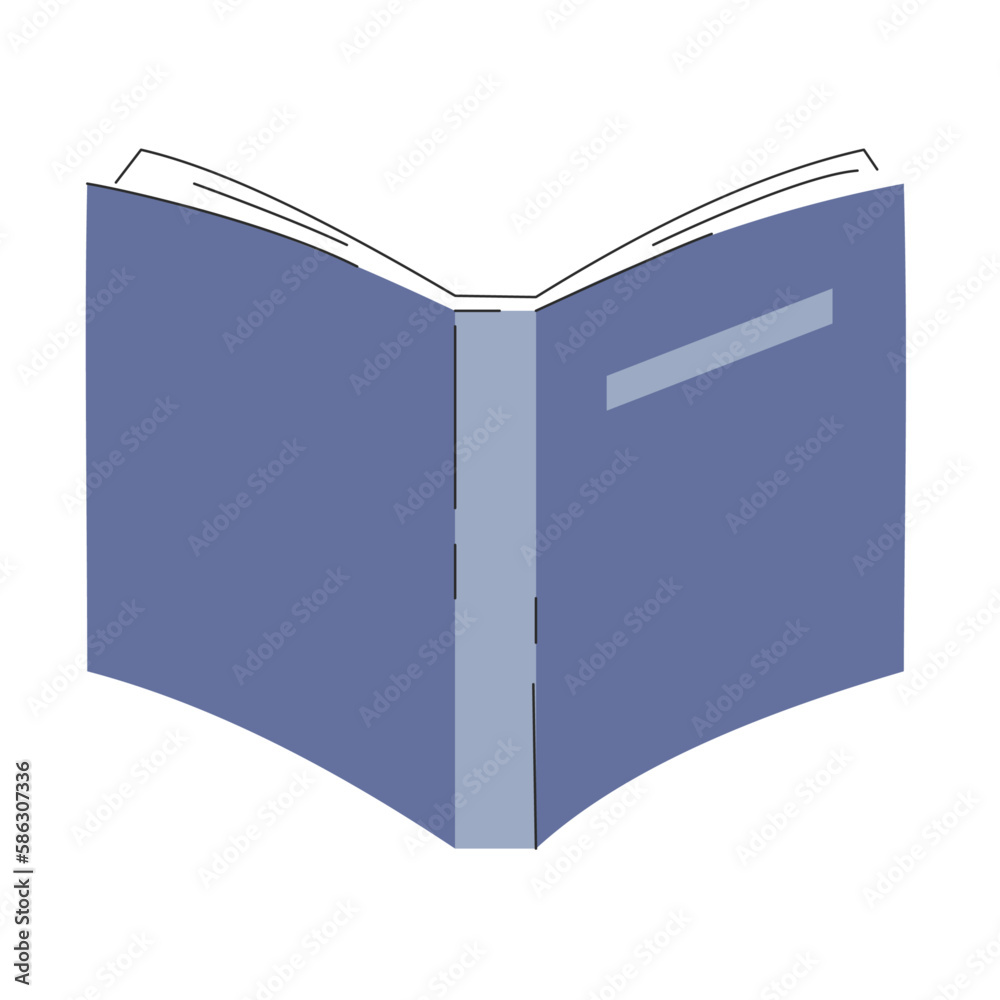 Blue open book clipart vector illustration isolated on white background ...