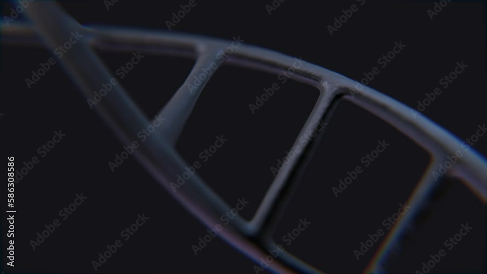 Futuristic Rotating White DNA Strand with Genetic Codes and abstract ...