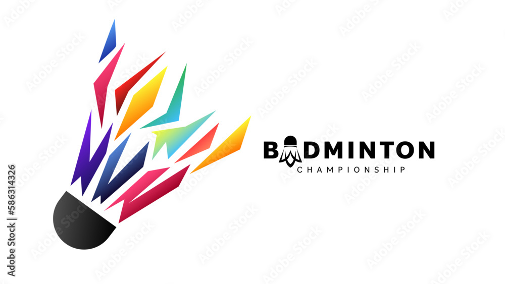 Badminton Logo , badminton court indoor , Simple flat design style ...