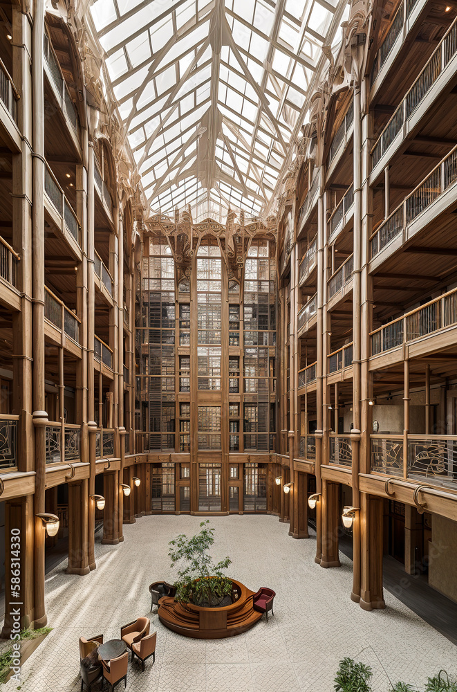 Generative AI illustration of Experimental Architecture Design, massive ...