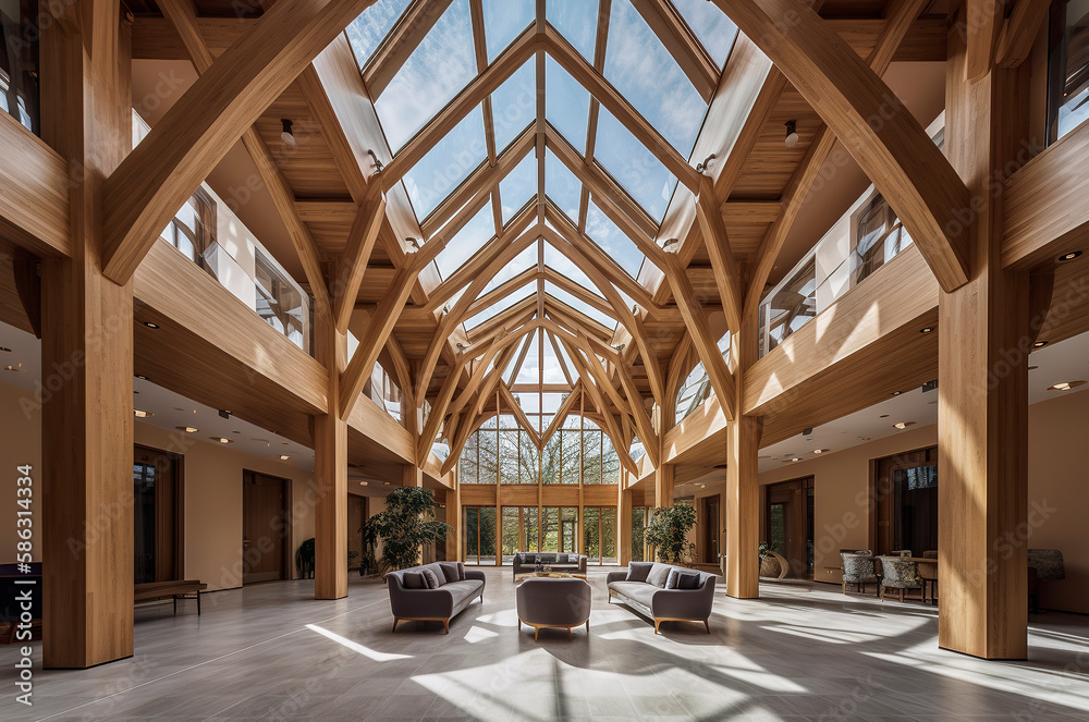 Generative AI illustration of Experimental Architecture Design, massive ...