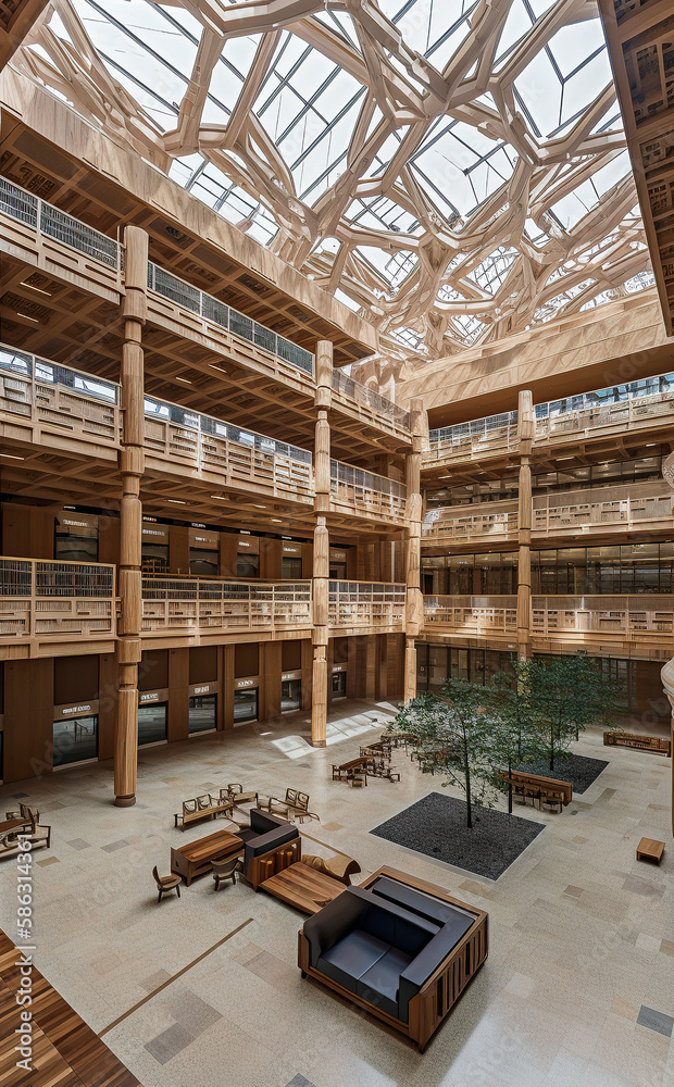 Generative AI illustration of Experimental Architecture Design, massive ...