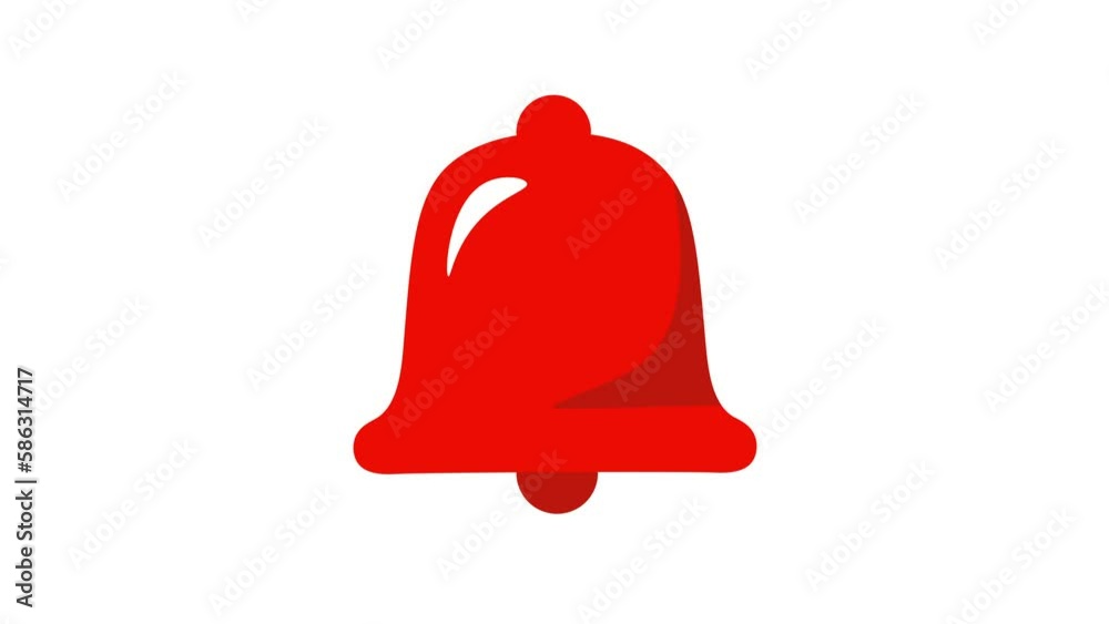 Bell icon. Bell rings sign. Alarm concept. Animation, cartoon, vector ...