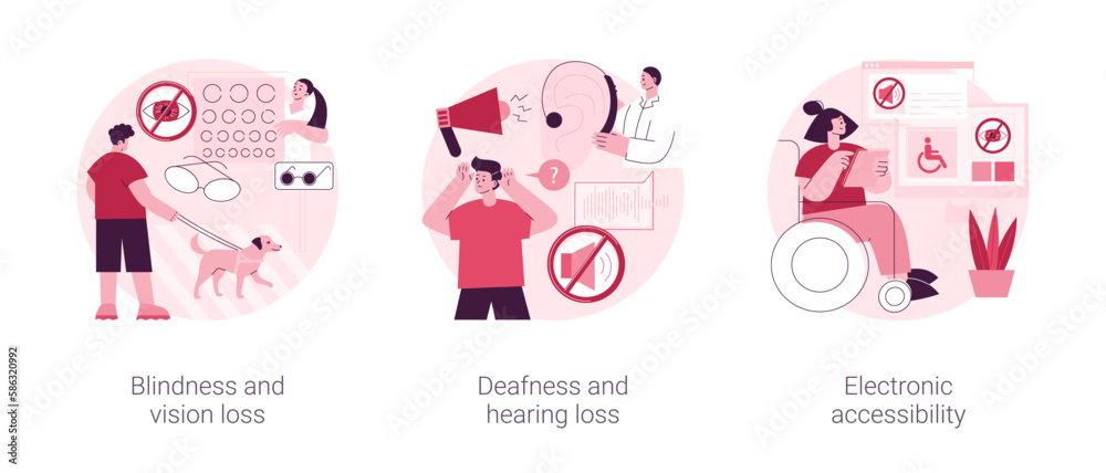 Communication technology for disabled people abstract concept vector ...