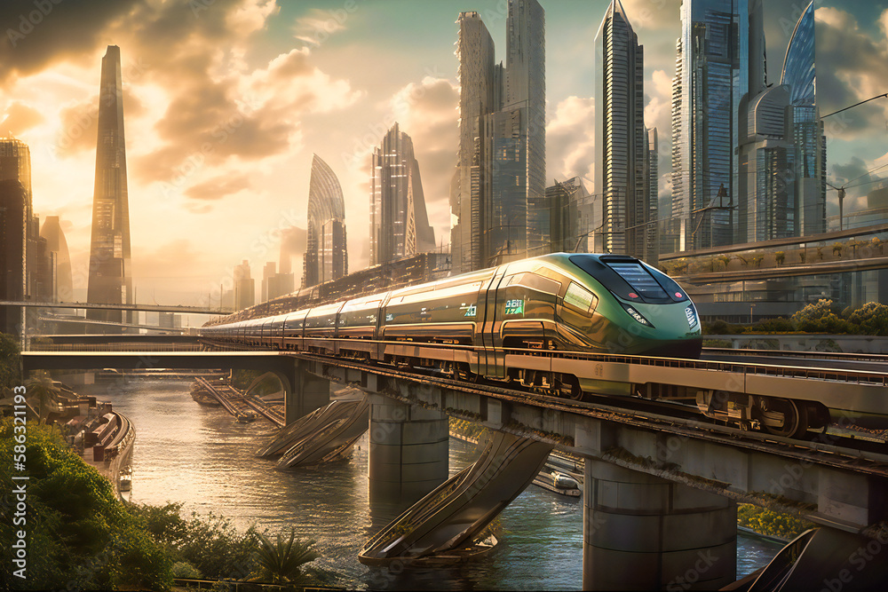 rains powered by renewable energy cross a state-of-the-art railway ...