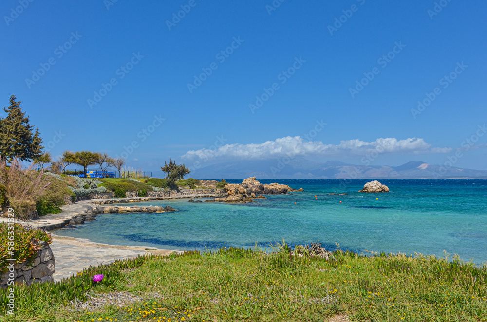 small cove with crystal clear water on Dodo Beach in Ardic (Cesme ...