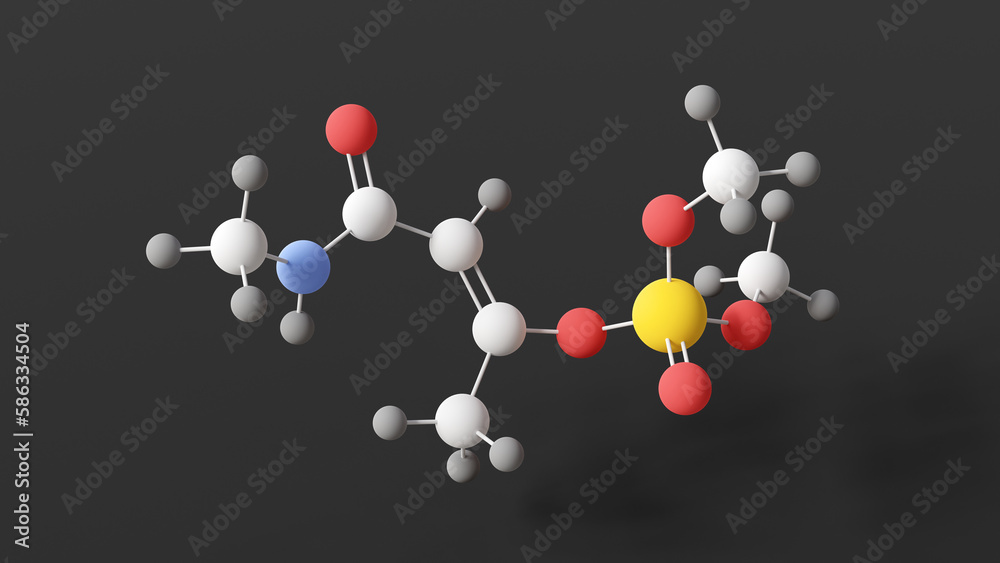 monocrotophos molecule, molecular structure, organophosphate ...