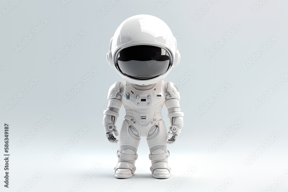 Astronaut in space suit and helmet on light background 3D render style ...