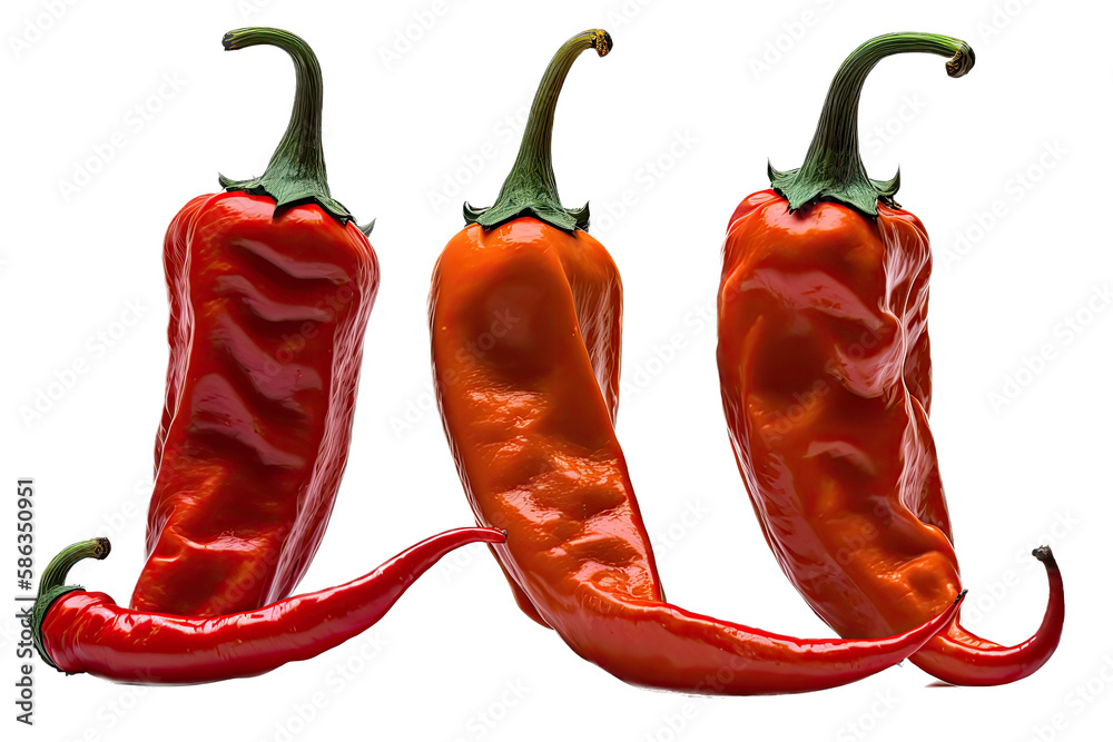 a kitchen-themed photographic illustration of a group of isolated red ...