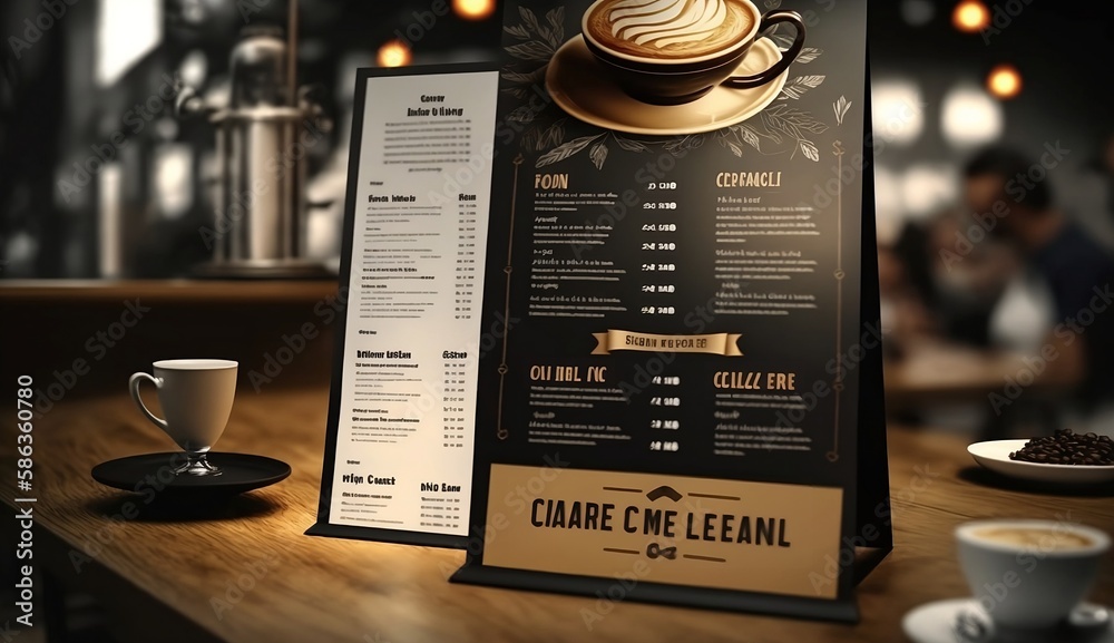 coffee menu mockup Stock Illustration | Adobe Stock