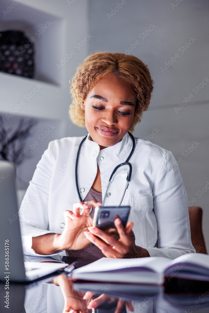Female doctor chatting online with patient Stock Photo | Adobe Stock
